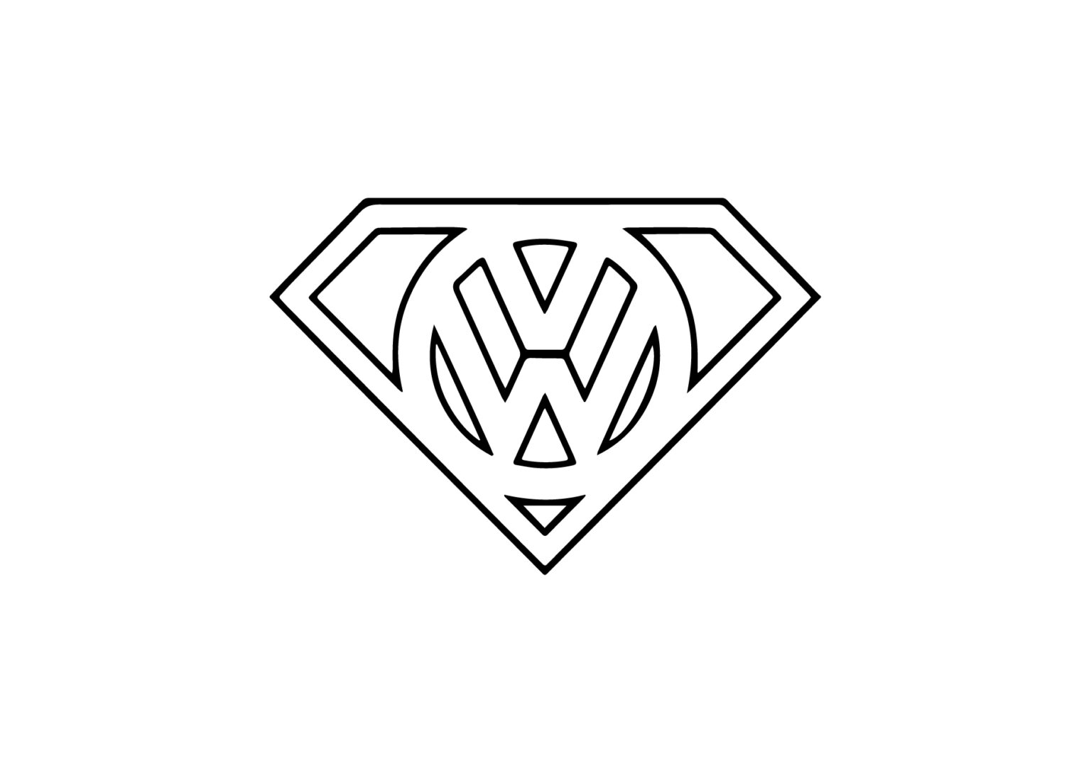 Sticker Auto Volkswagen Superman Autocolant Auto Amo Stickers